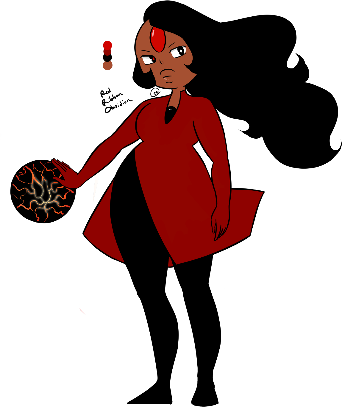 Red Ribbon Obsidian Gemsona Clipart - Full Size Clipart (#2924731 ...