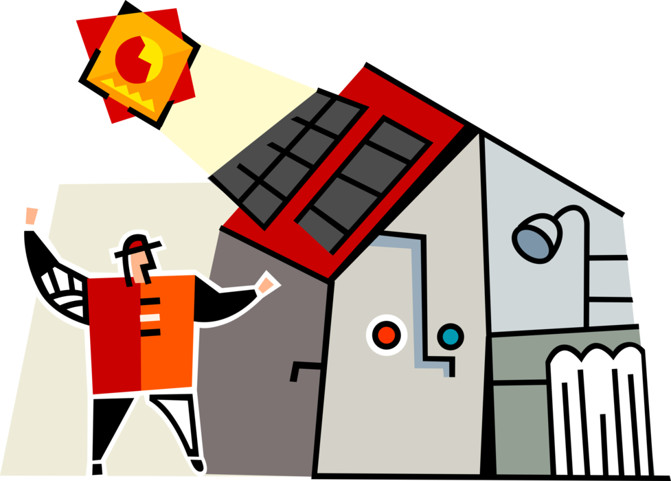 Vector Illustration Of Renewable Energy Solar Photovoltaic Clipart ...