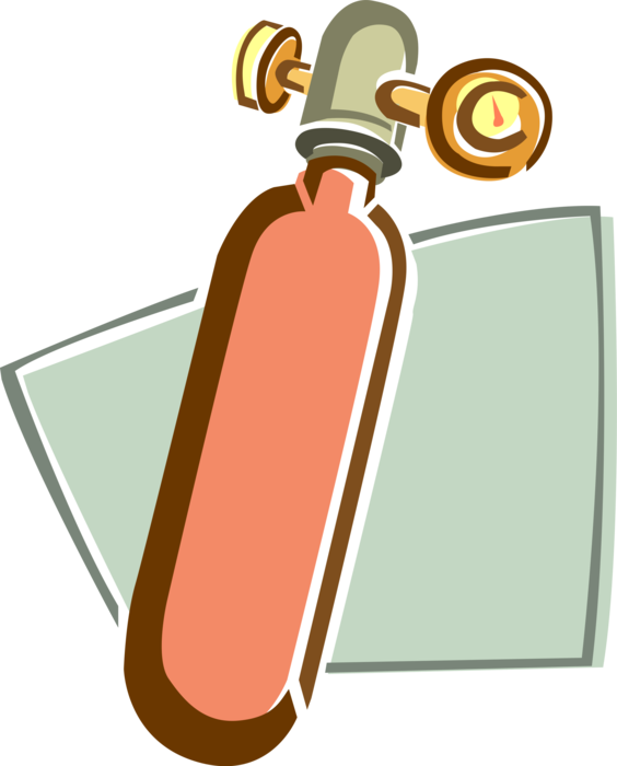 Vector Illustration Of Medical Oxygen Air Tank Clipart - Full Size ...