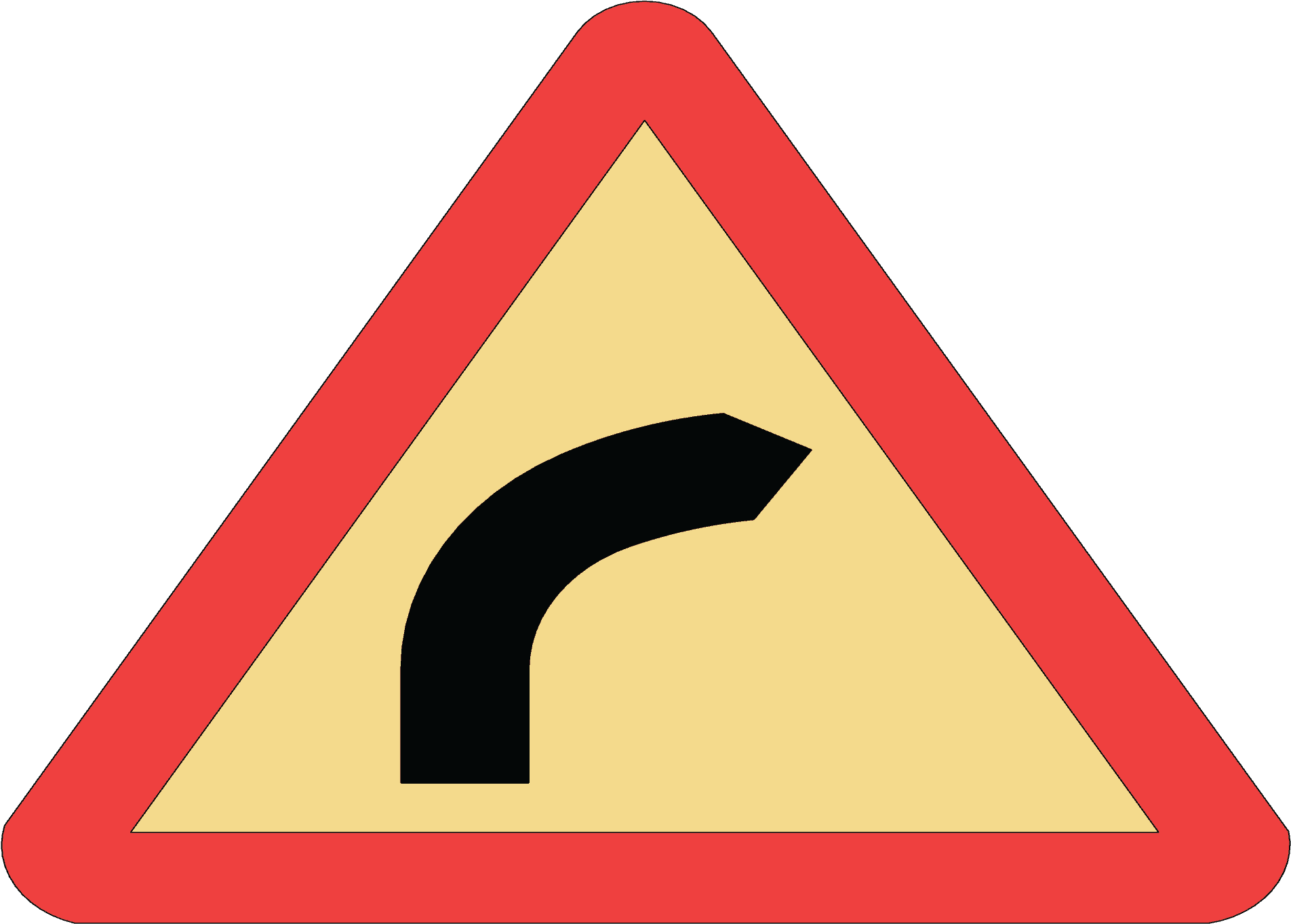 Turn Right Triangle, 100 Cm Clipart - Full Size Clipart (#2960086 ...