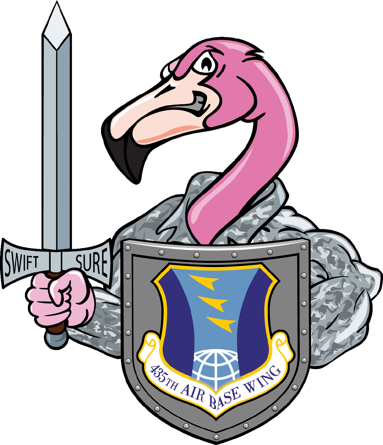 Fightin' Flamingo Morale Patch For 435th Air Base Wing Clipart - Full ...