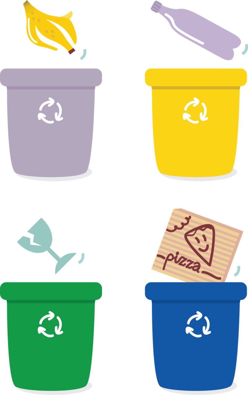 Bin Sorting Recycling Baskets Paper Rubbish Recycle Clipart - Full Size ...