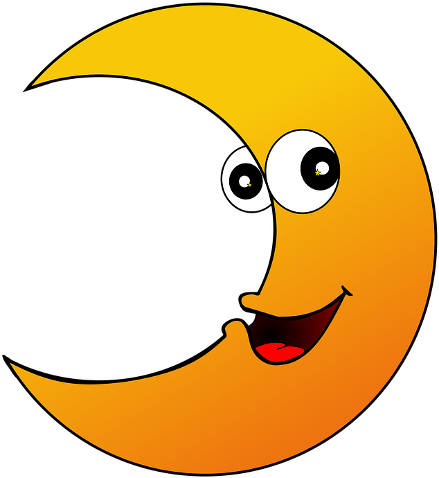 Moon, Crescent, Face, Sky, Crescent Moon, Night Clipart - Full Size ...
