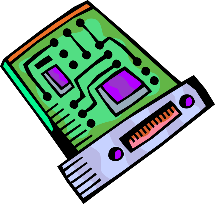 Vector Illustration Of Personal Computer Printed Circuit Clipart - Full ...