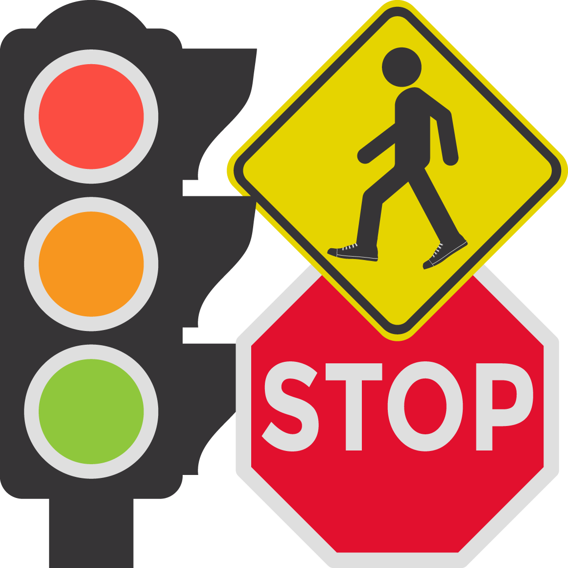 Download A Traffic Light, A Stop Sign, And A Yield To Pedestrians ...