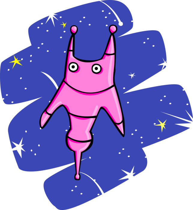 Vector Illustration Of Alien Spaceship In Outer Space Clipart - Full ...