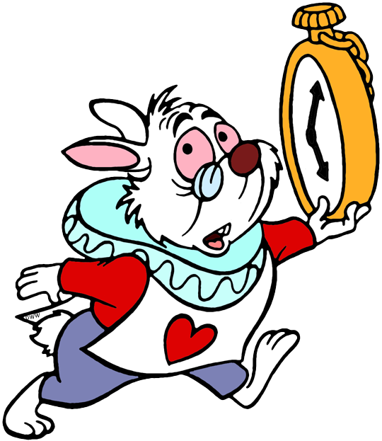 White Rabbit Running With Watch - Clip Art - Png Download - Full Size ...