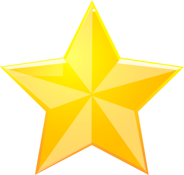 Shaded Yellow Star Clip Art - Star Transparent Background - Png Download - Full Size Clipart ...