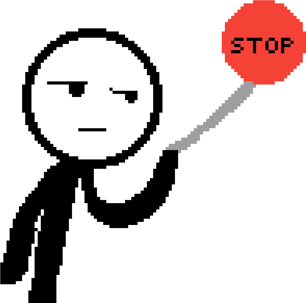 Pixilart Stickman Up A By Kaidominic - Stop Sign Clipart - Full Size ...