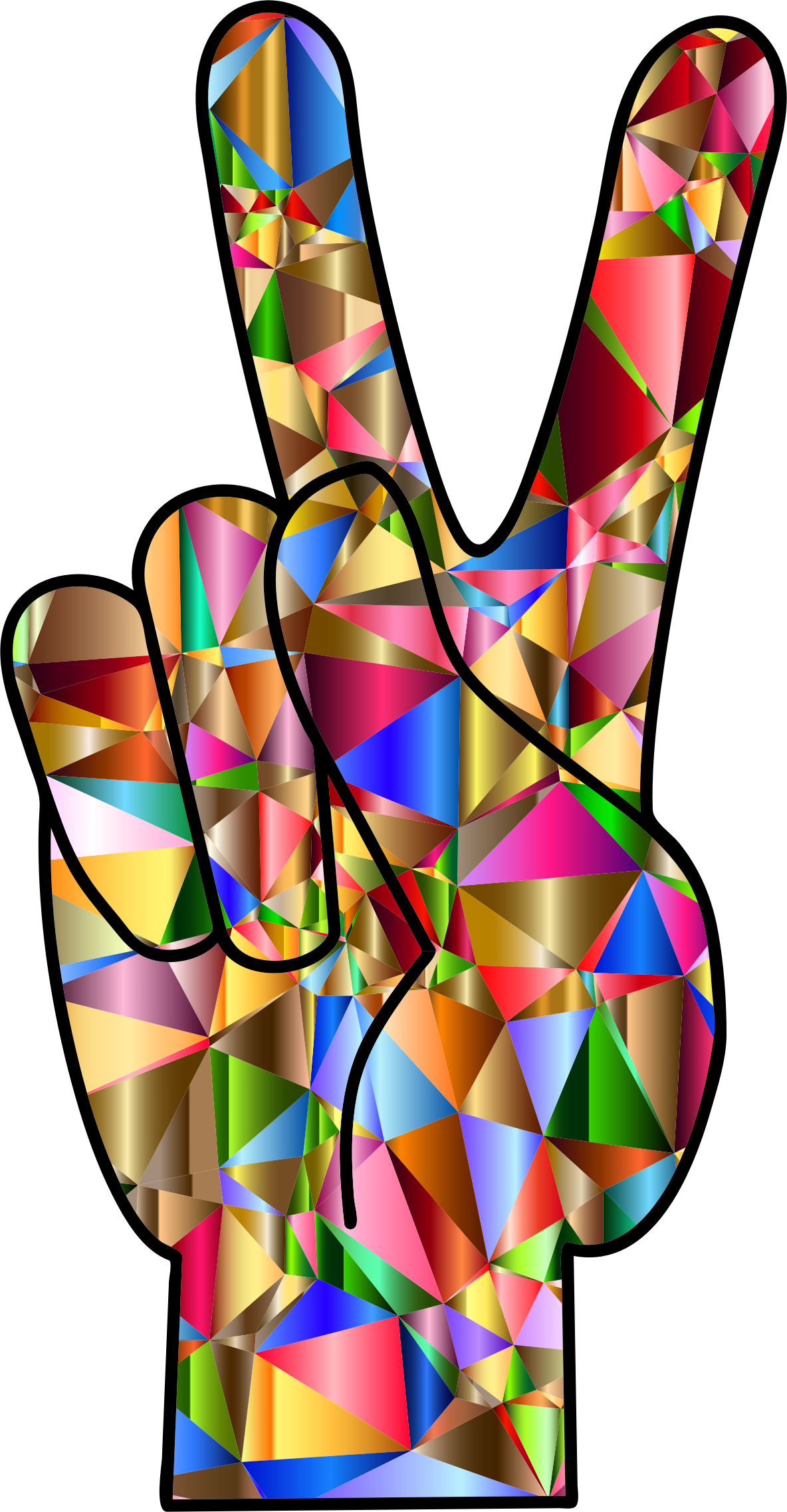 Clipart - - Groovy Peace Hand Sign - Png Download - Full Size Clipart ...