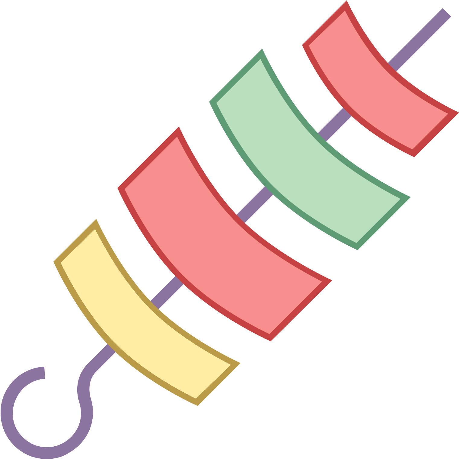 The Image Is Depicting A Kabob Or Skewered Items Of - Icon Clipart ...