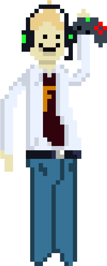 The Happy Guy Gamer White With A F And A Gamepad Clipart - Full Size ...