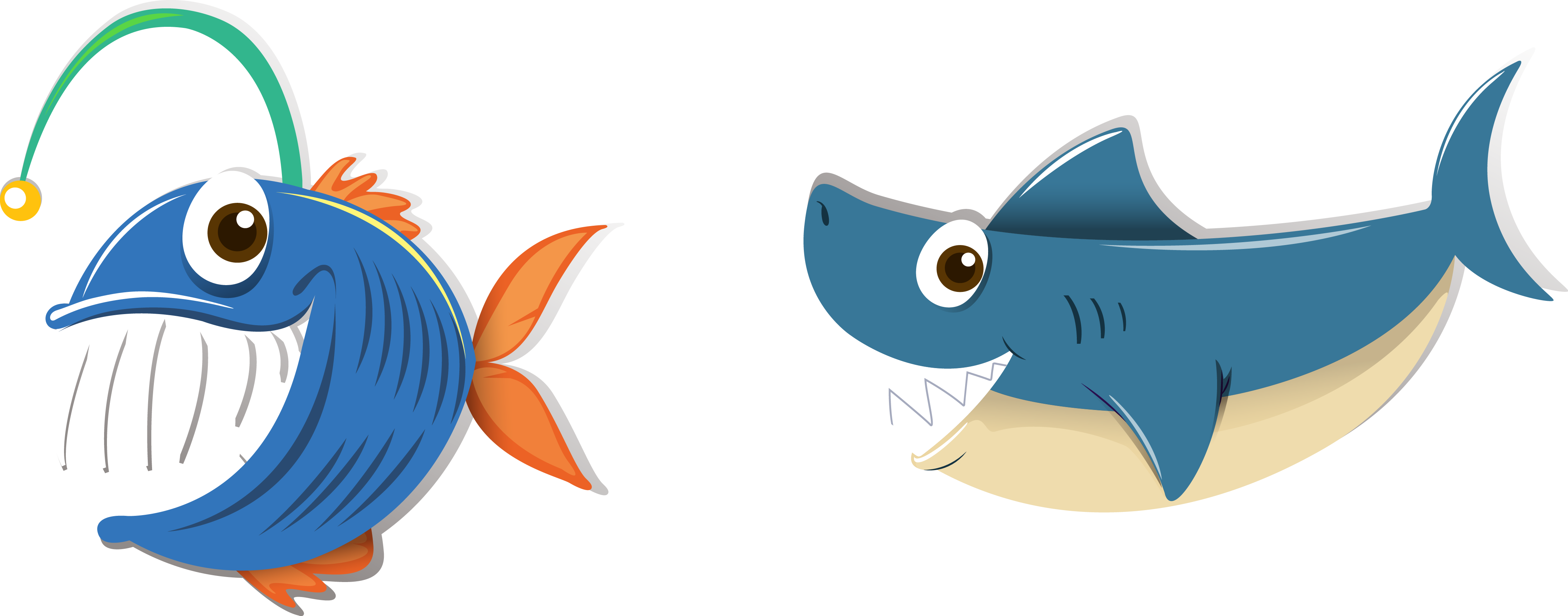 Vector Blue Fish Clipart - Full Size Clipart (#3009097) - PinClipart
