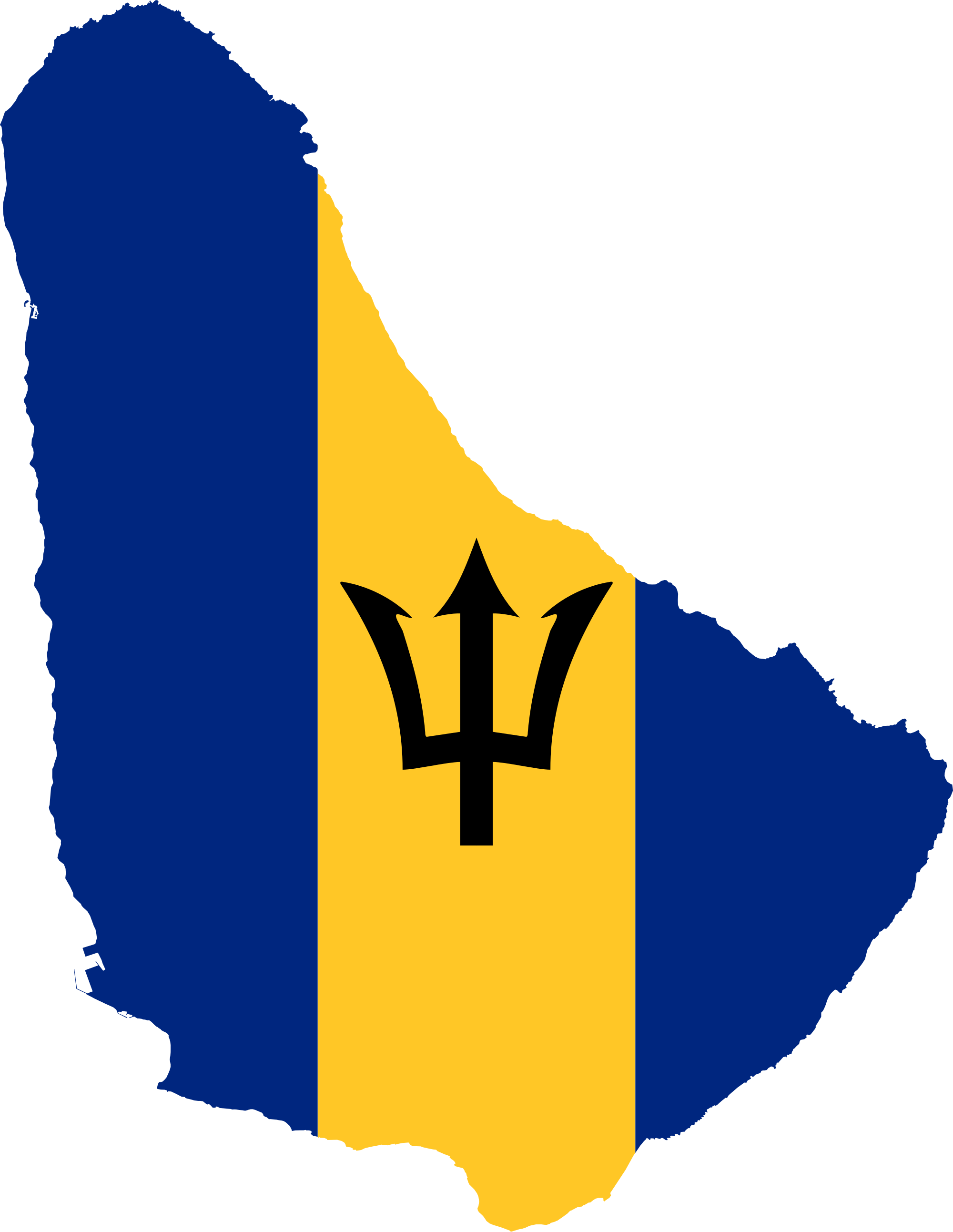 Flag-map Of Barbados Clipart - Full Size Clipart (#3014644) - PinClipart