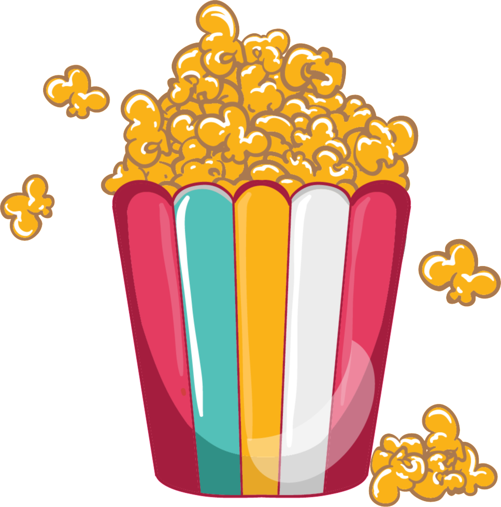 Popcorn Watercolor Hand Painted Transparent Clipart - Full Size Clipart ...