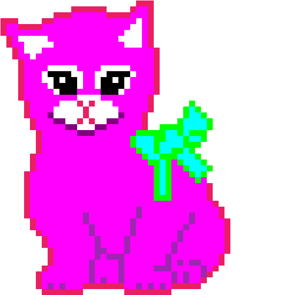 Pink Pixel Cat Art Clipart - Full Size Clipart (#3042611) - PinClipart