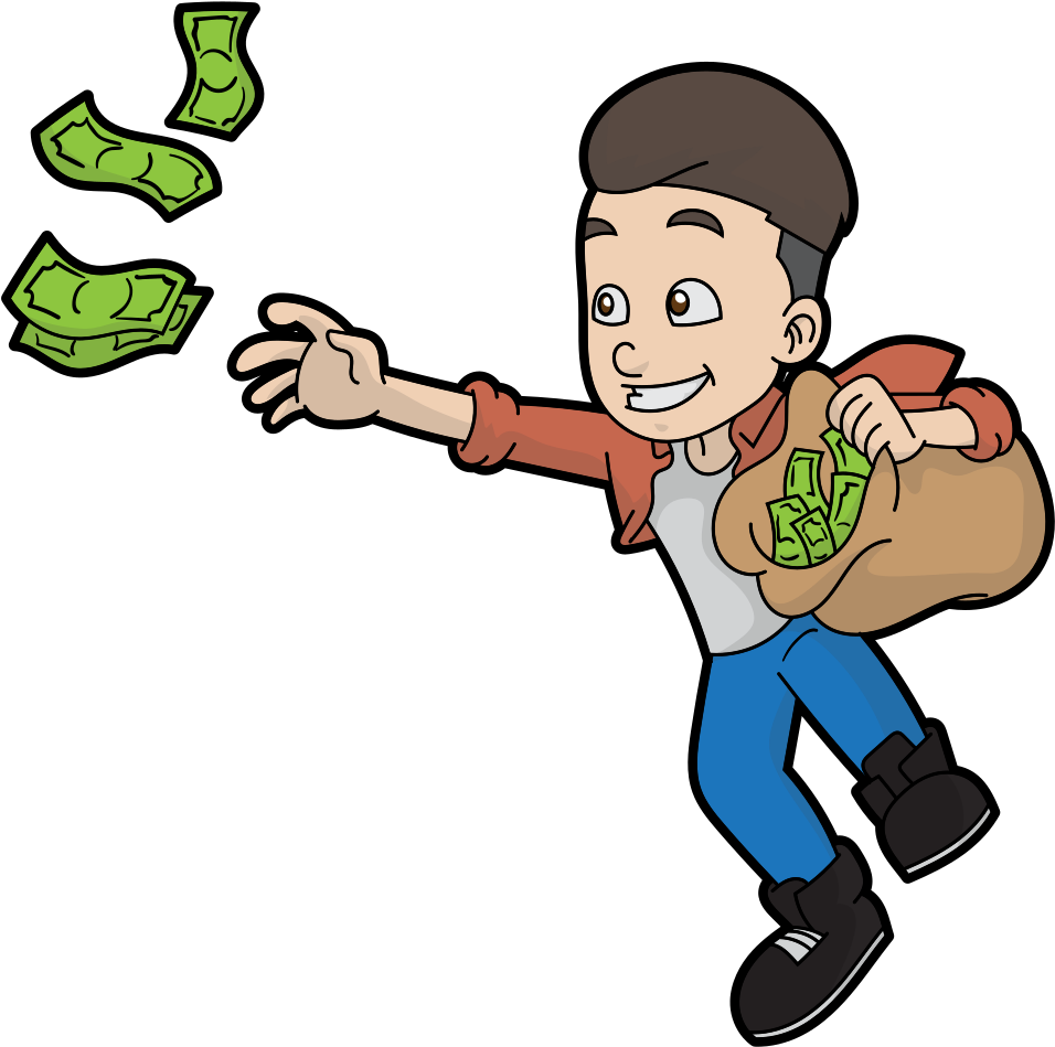 Download Cartoon Man Catching Money Clipart (#3056171) - PinClipart