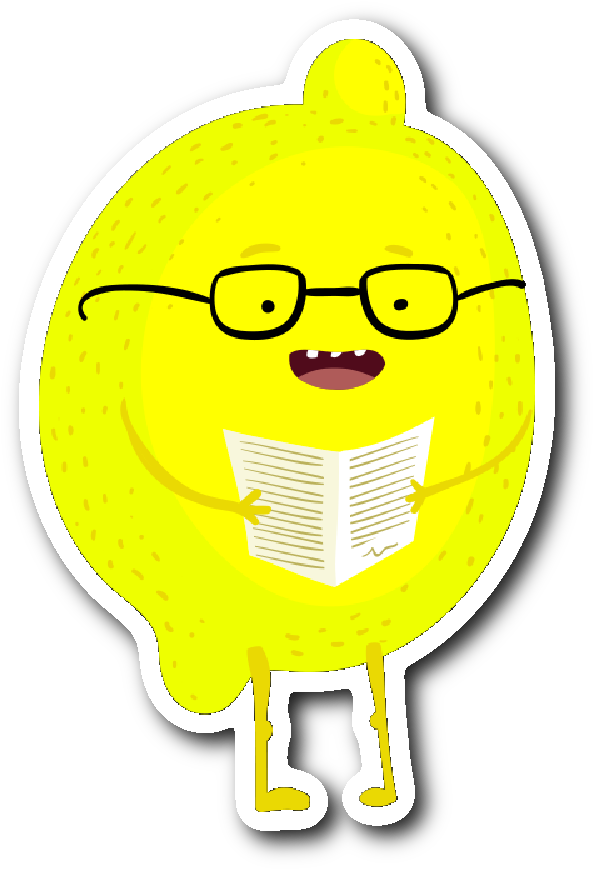 Lemon Reading A Book Sticker Clipart - Full Size Clipart (#3067879 ...