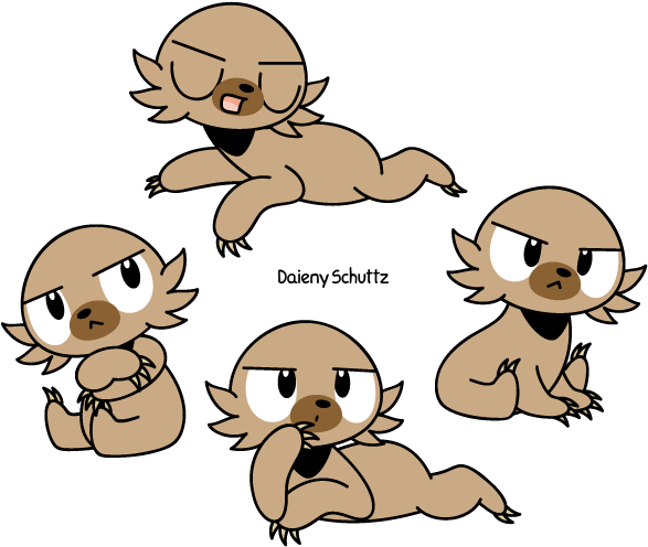 Grumpy Maned Sloth By Daieny Clipart - Full Size Clipart (#3080457 ...