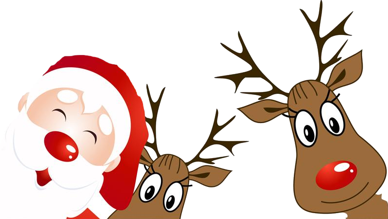 Santa And Reindeer Clipart - Full Size Clipart (#3095860) - PinClipart