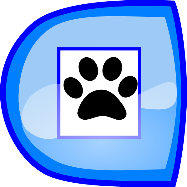Blue Stop Button With Paws Svg Clip Arts 600 X 600 - Png Download ...