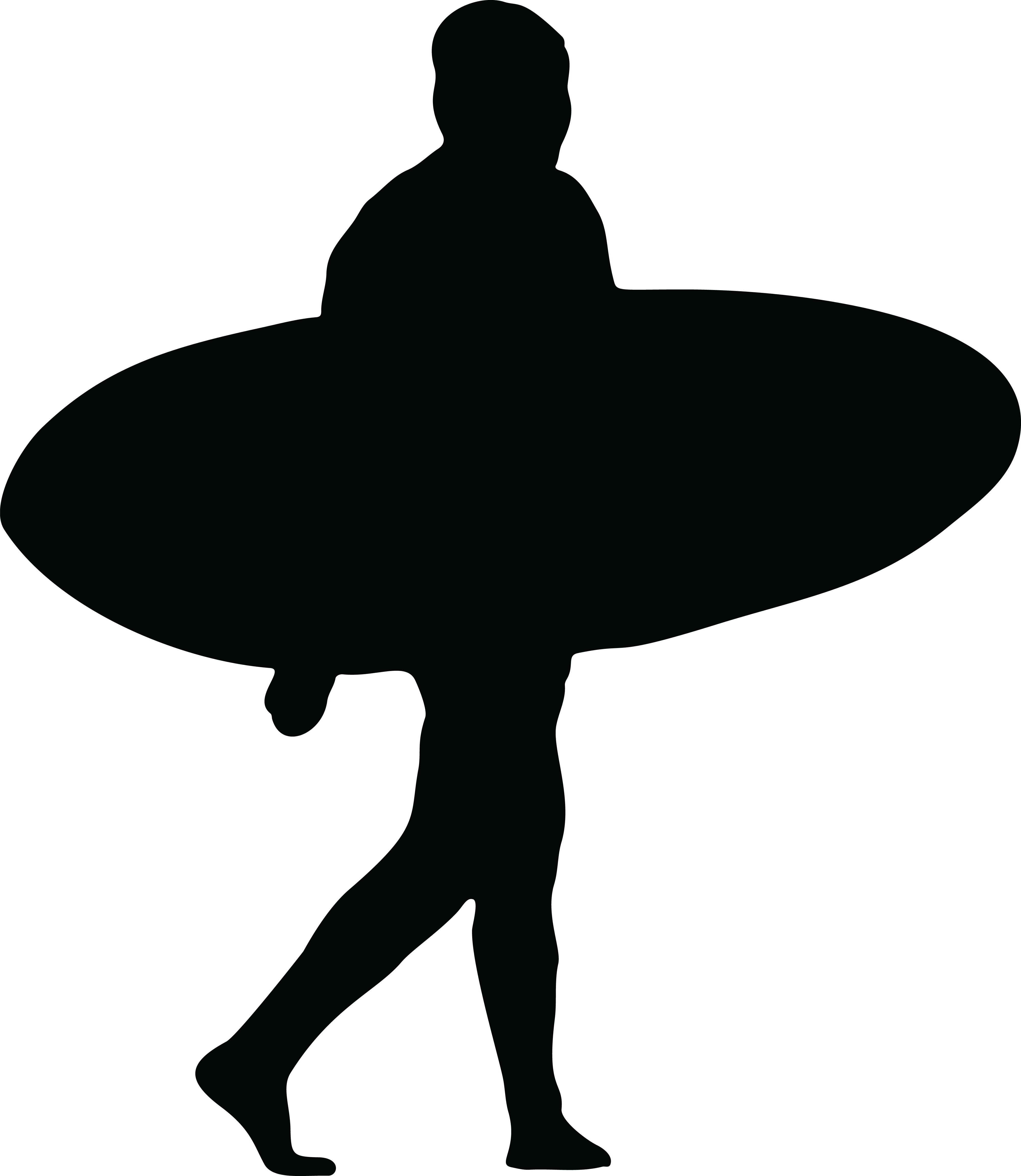 Download Free Clipart Of A Silhouetted Surfer - Man On Surfboard ...