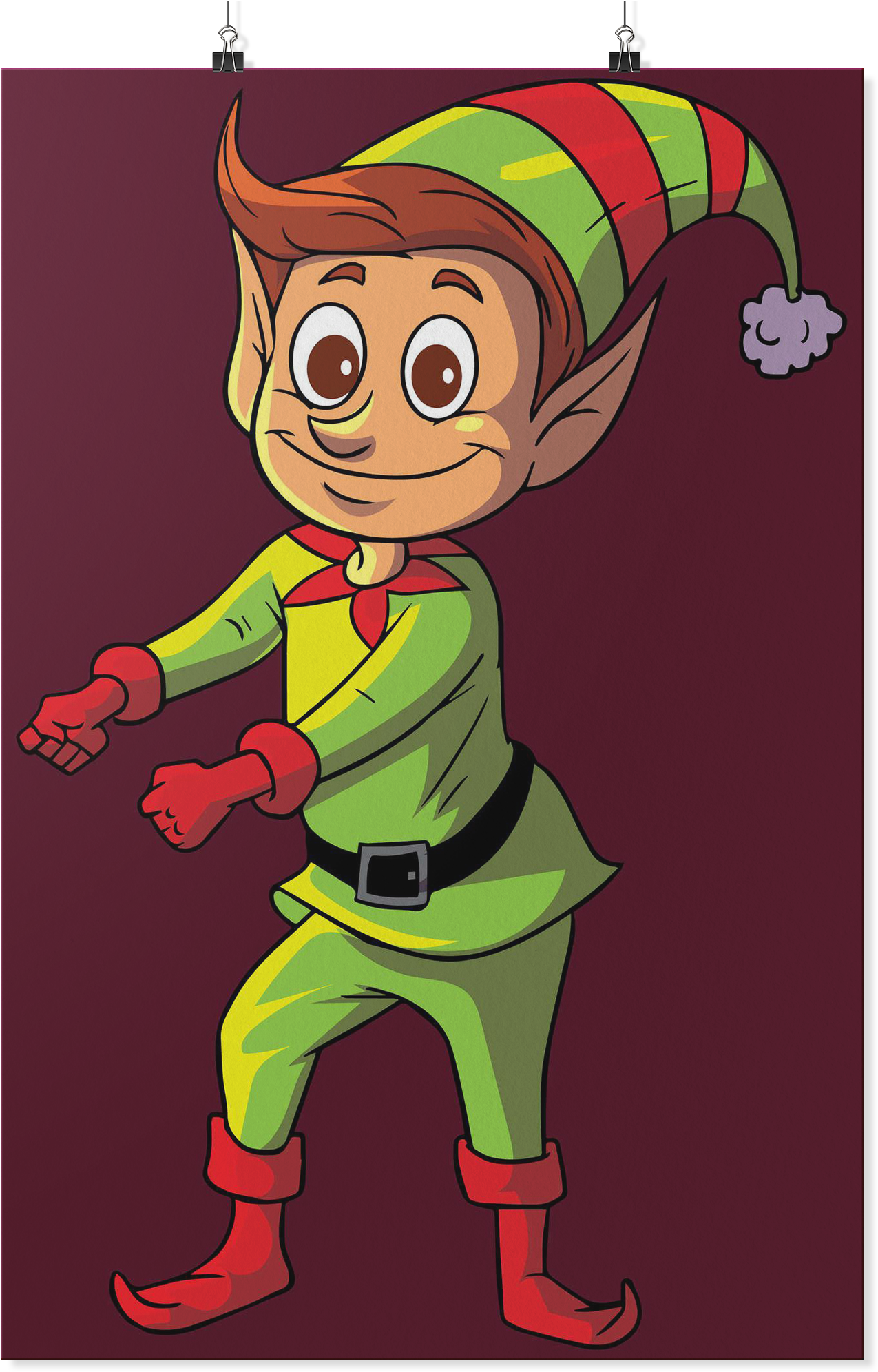 Elf Wall Poster, Floss Dancing Gifts For Dance Lovers Clipart - Full ...