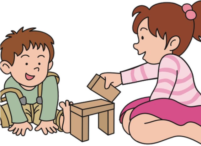 Kids Playing Indoors Clipart