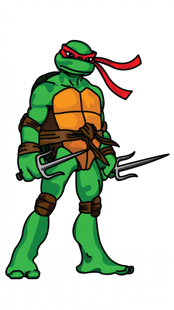 How To Draw Leonardo Ninja Turtle Step By Step Clipart - Full Size ...