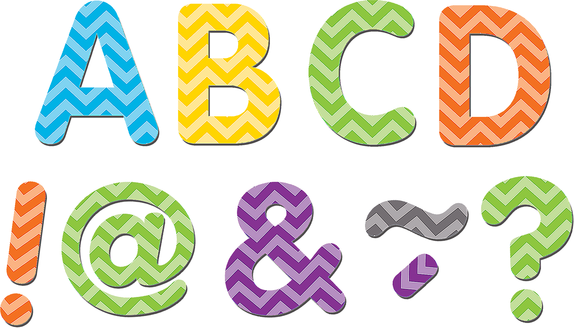 Chevron Classic 2" Magnetic Letters Clipart - Full Size Clipart ...