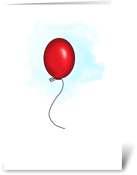 One Red Balloon Greeting Card Clipart - Full Size Clipart (#3164222 ...