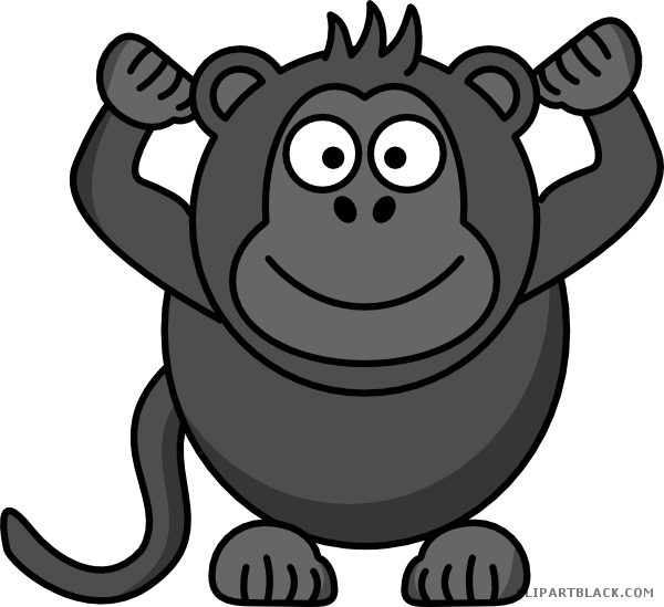 Monkey Quality Animal Free Black White Clipart Images - Png Download ...