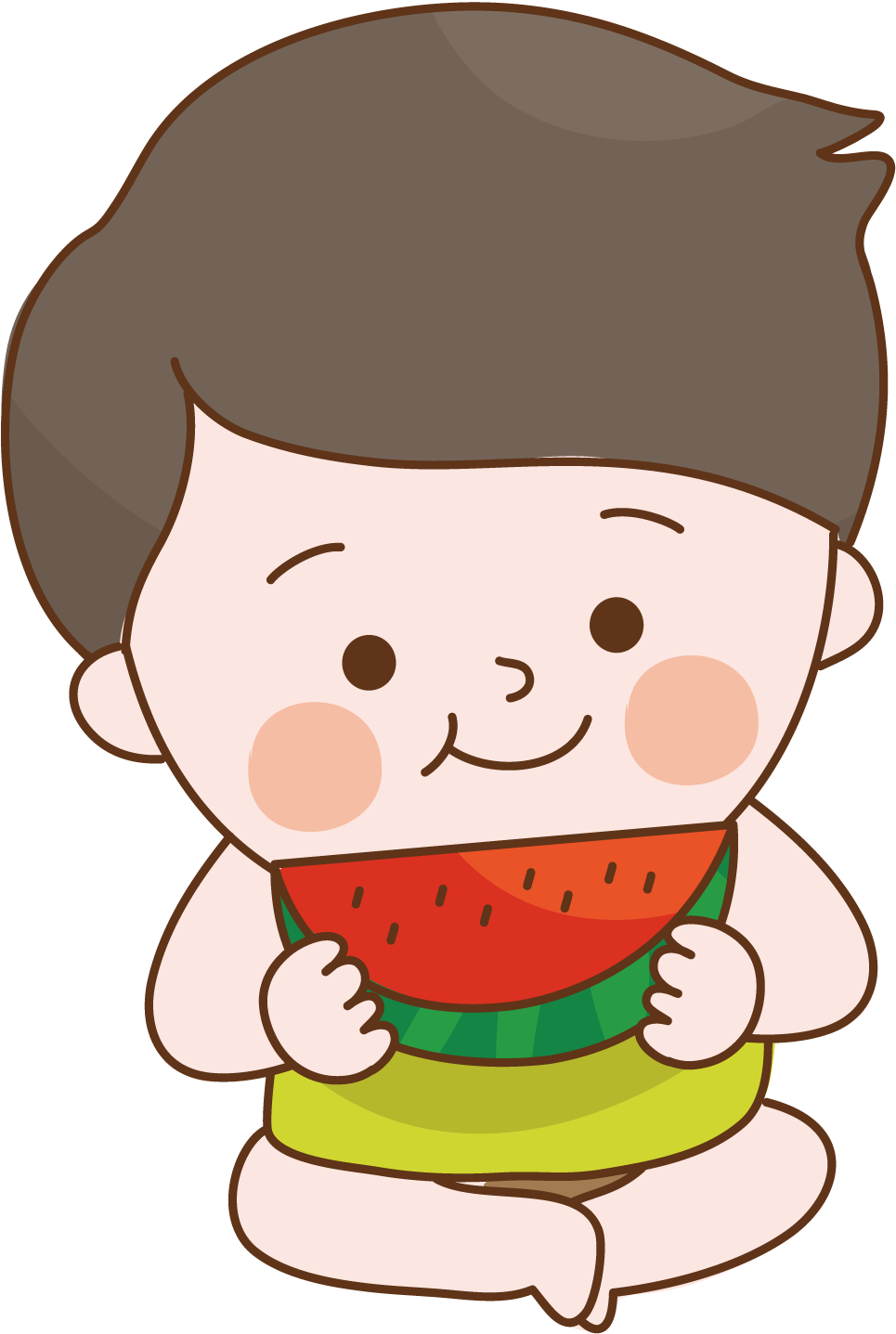 Child Food Sitting To Eat Watermelon Clipart - Full Size Clipart ...