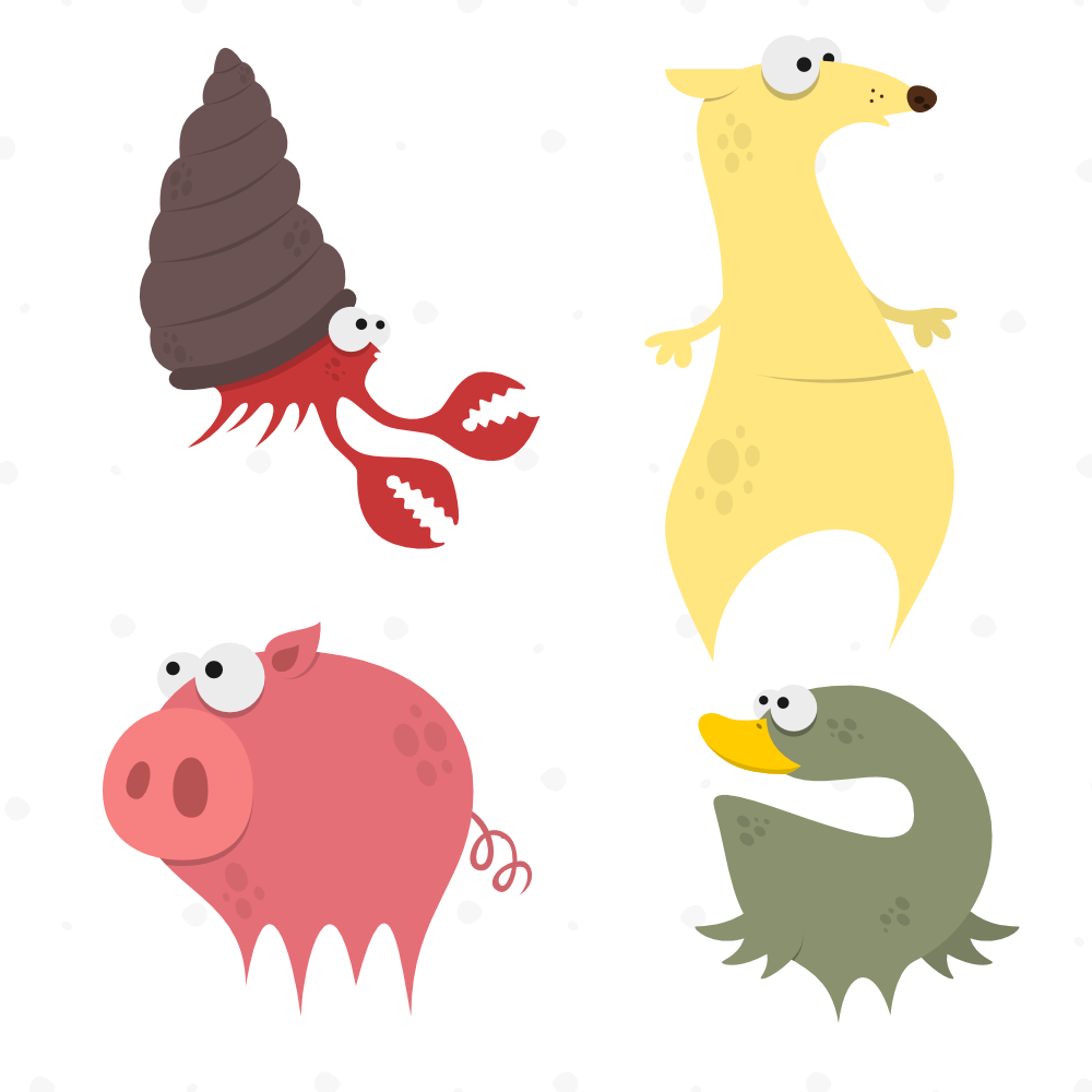 Cute Animals Vector Set Clipart - Full Size Clipart (#3172690) - PinClipart