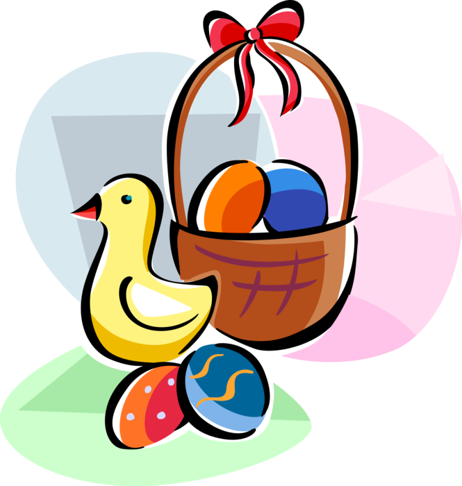 Vector Illustration Of Easter Baby Yellow Chick Bird Clipart - Full ...