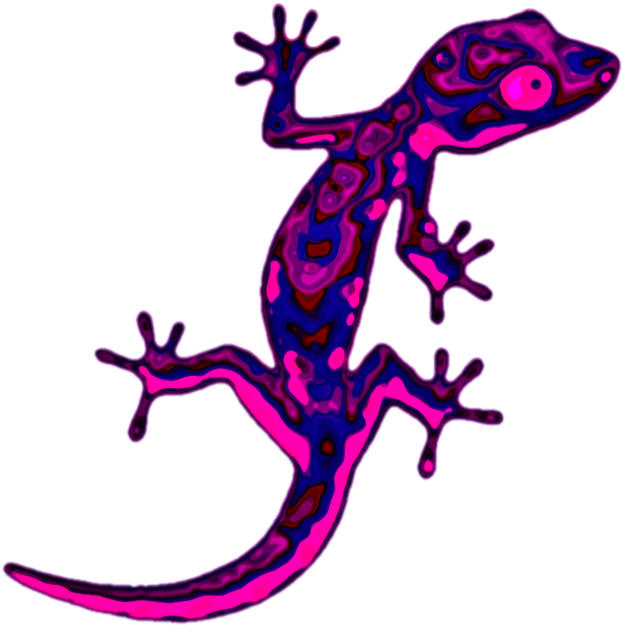 Download Sticker Geco Lizard Reprile Trippy Psycadelic Neon - Gecko ...