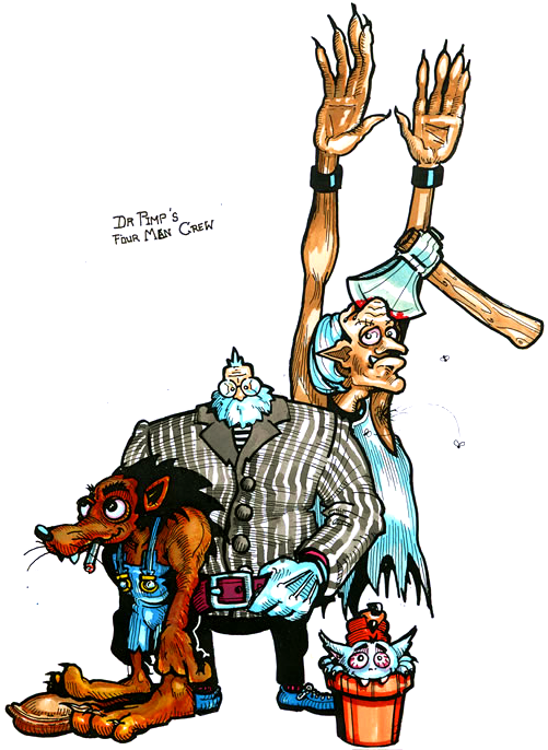 Dr Pimp S Four Man Author Team - Cartoon Clipart - Full Size Clipart ...