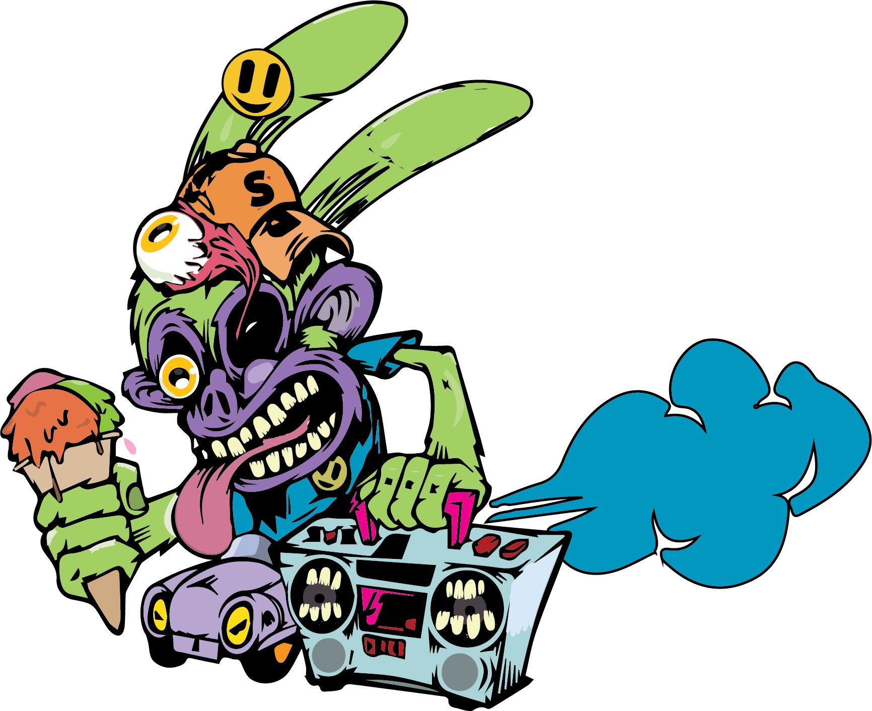 Punk Monkey - Cartoon Clipart - Full Size Clipart (#3195374) - PinClipart