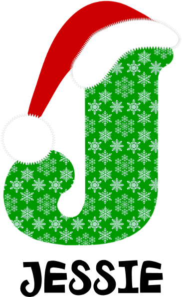 Back Design - Christmas Letter J Monogram Wall Tapestry Clipart - Full ...