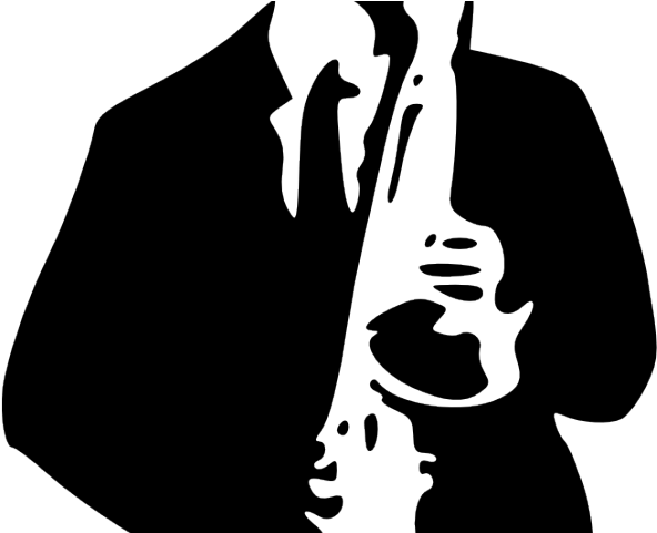 Saxophone Clipart Outline - Awesome Graphics Saxophone Player Black And ...