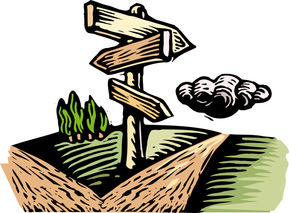 Download Vector Illustration Of Crossroads Direction Road Signs Clipart ...