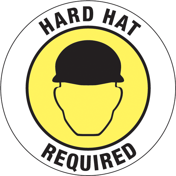 Hard Hat Required Floor Graphic - Circle Clipart - Full Size Clipart ...