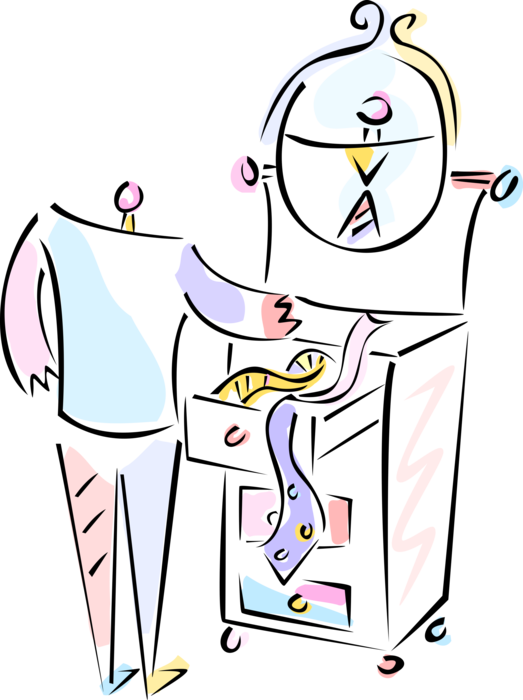 Vector Illustration Of Businessman Getting Dressed - Cartoon Clipart ...