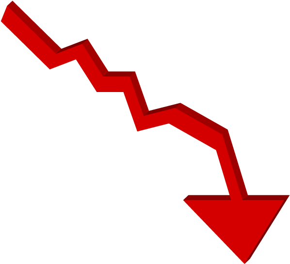 Download County Unemployment Drops 6% - Stock Arrow Down Png Clipart ...
