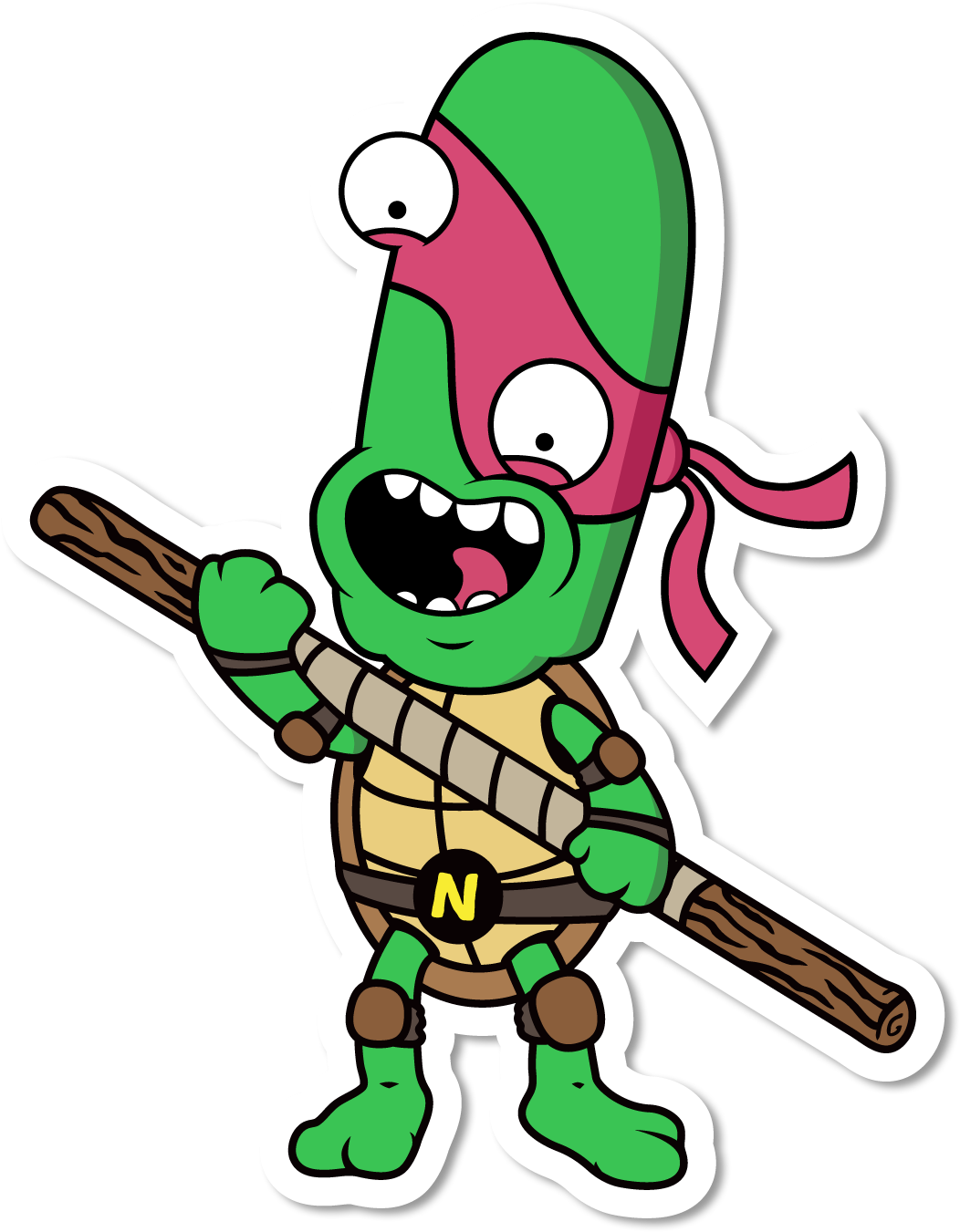 Image Of Noob Turtle Sticker - Cartoon Clipart - Full Size Clipart ...