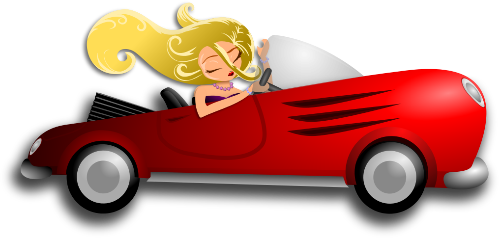 File - Blondewomandrivingcar - Svg - Lady In Car Clipart - Png Download ...