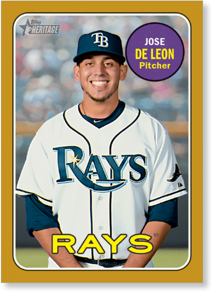 Adam De Leon 2018 Topps Heritage Baseball Base Poster - Tampa Bay Rays ...