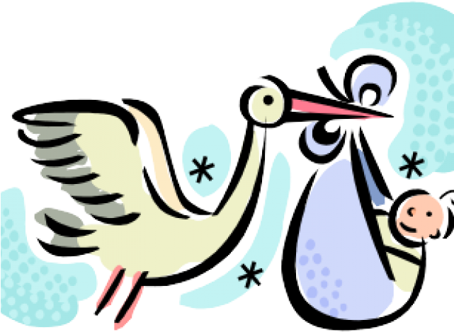 Baby And Stork Clipart - Baby Shower - Png Download - Full Size Clipart ...