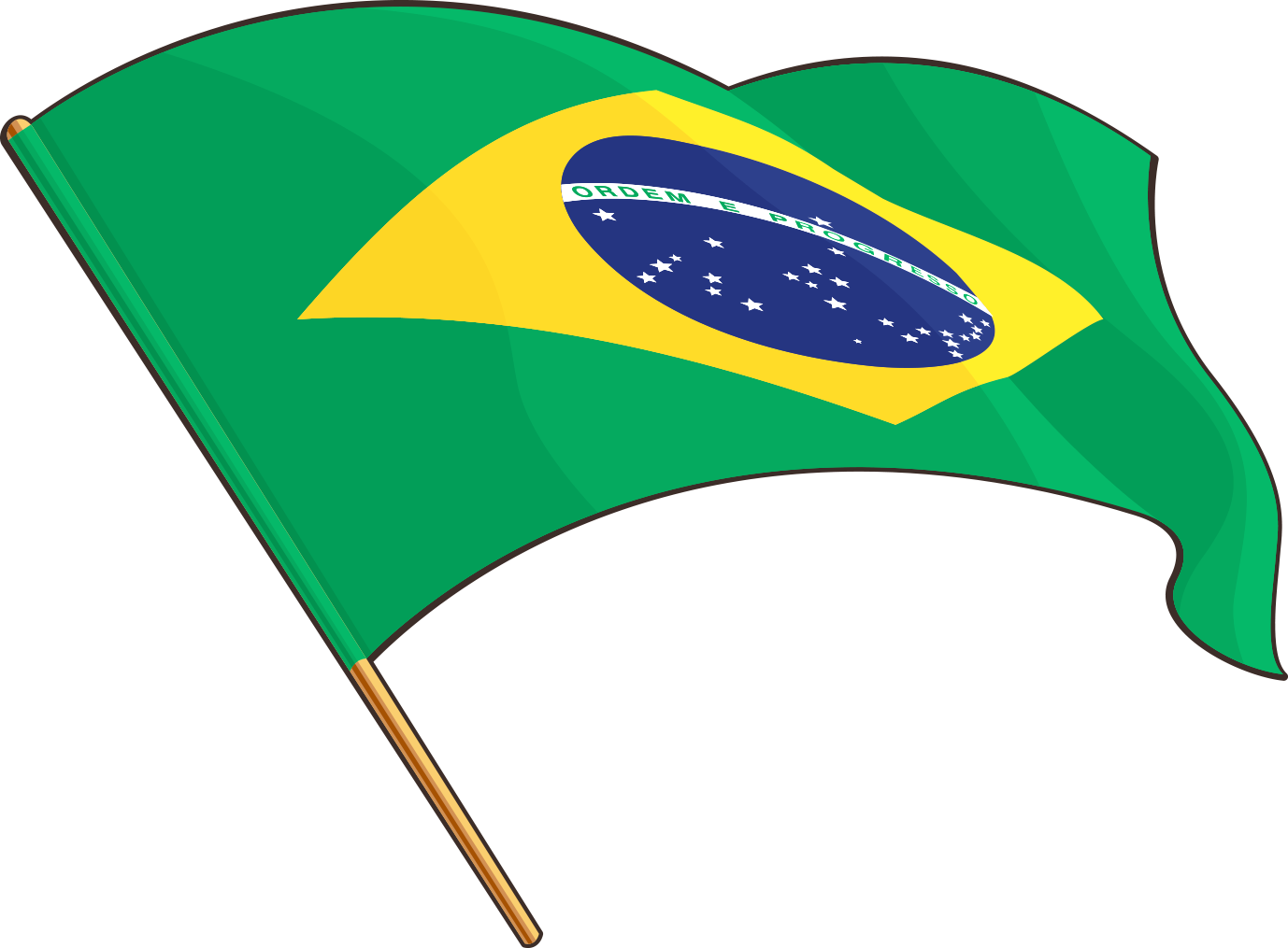 1378 X 1015 4 0 - Brazil Flag Drawing Clipart - Full Size Clipart ...