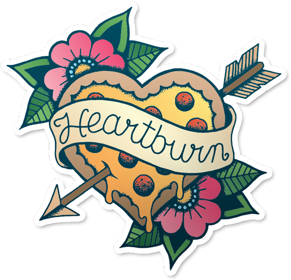 "heartburn" Vinyl Sticker Clipart - Full Size Clipart (#3264265 ...
